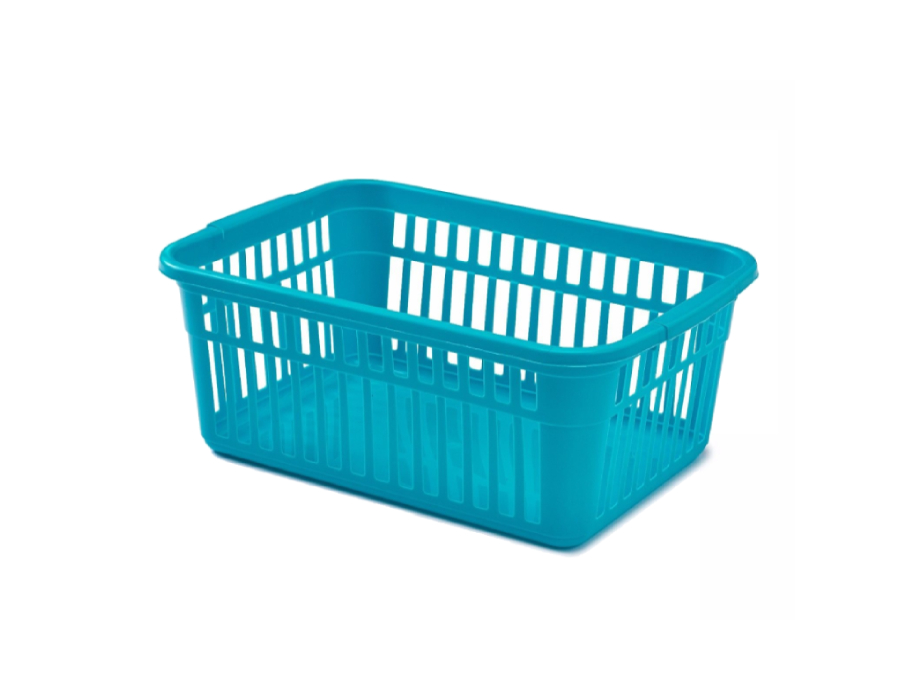Buy 37cm Teal Plastic Handy Basket - Plastic Storage Boxes