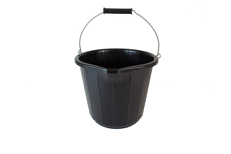 Buy 4 x 15 Litre Black Builders Bucket - Plastic Storage Boxes
