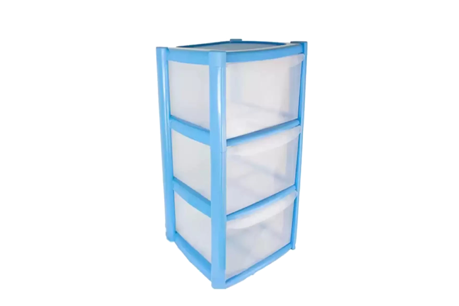 Buy 3 Drawer Plastic Storage Tower Unit - Blue - Plastic Storage Boxes