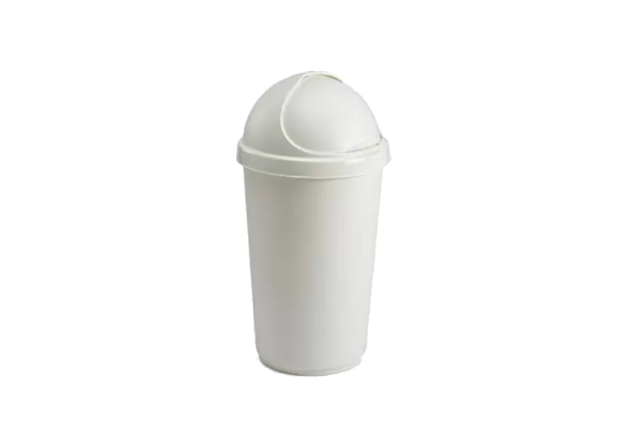 Buy 50 Litre Cream Plastic Flip Top Bullet Bin - Plastic Storage Boxes