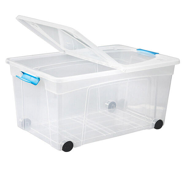 Buy 110 Litre Plastic Storage Box Clip & Stack Box with Lid - Plastic ...