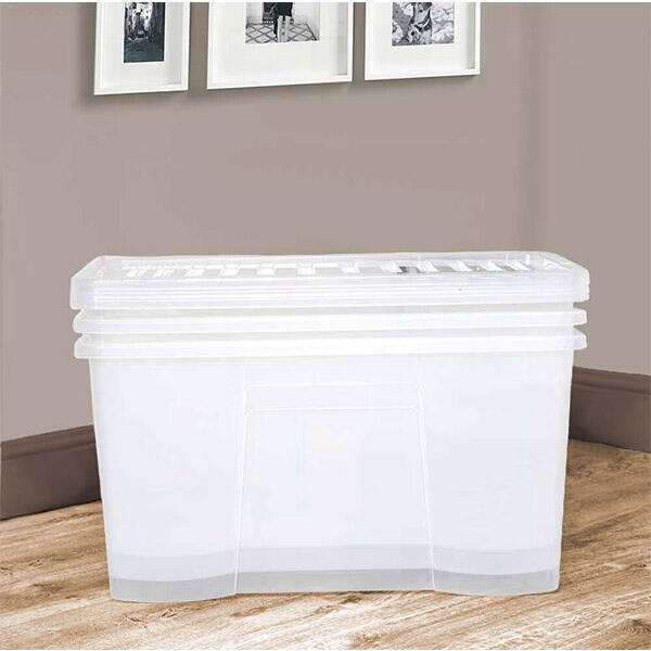 Buy 110 Litre Plastic Storage Boxes with Clear Lid (Pallet of 90 ...