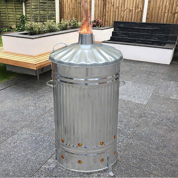 Buy 125 Litre Galvanised Incinerator - Burning Fire Bin - Plastic ...