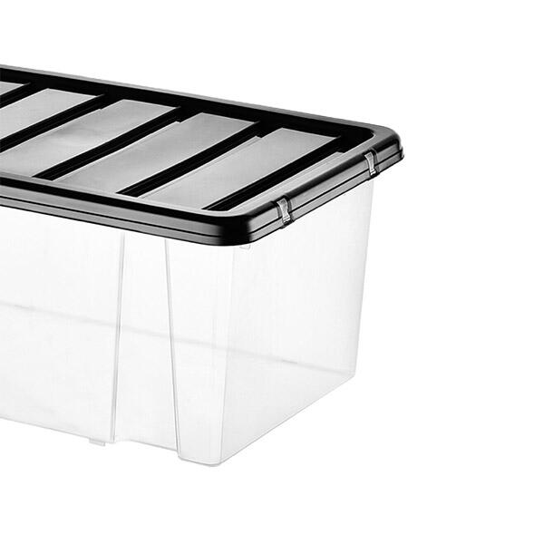Buy 8 Litre Box With Black Lid - Plastic Storage Boxes