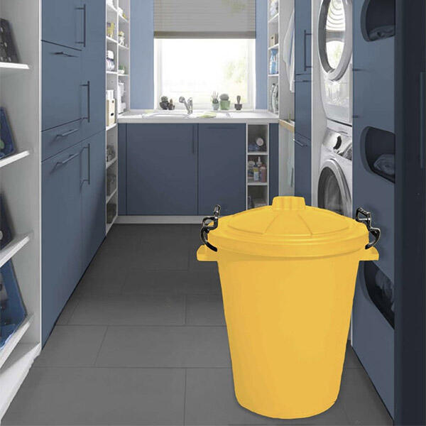 Buy 50 Litre Yellow Plastic Outdoor Bin - Plastic Storage Boxes