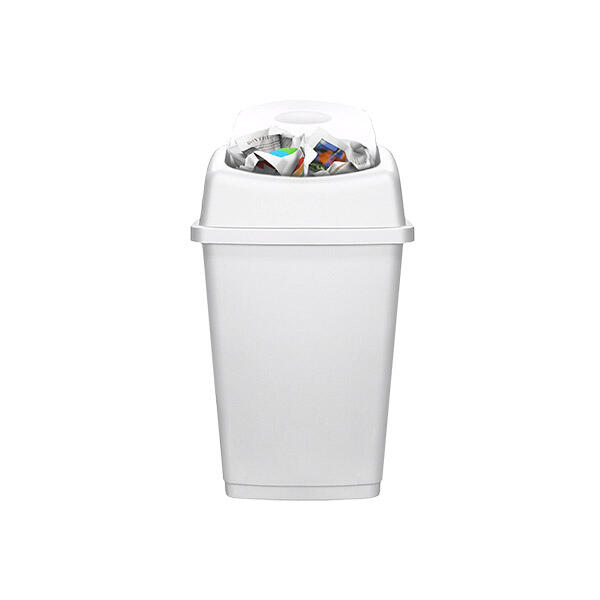 Buy 10 Litre Cream Plastic Rectangle Swing Bin - Plastic Storage Boxes
