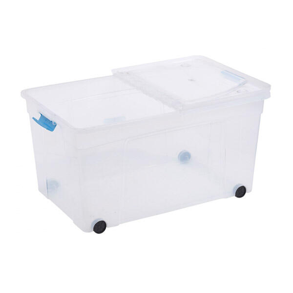 Buy 60 Litre Clip & Stack Box With Foldable Lid x100 - Plastic Storage ...