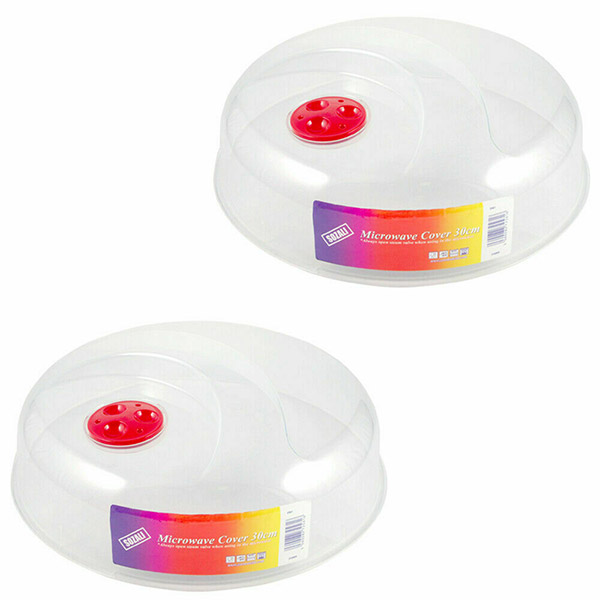 2 X Large Plastic Microwave Plate Cover - Plastic Storage Boxes