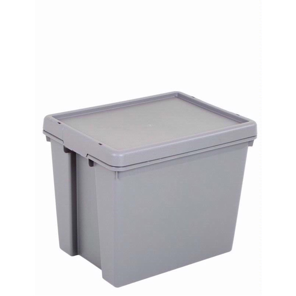 Grey Upcycled 24L Heavy Duty Box & Lid - Plastic Storage Boxes