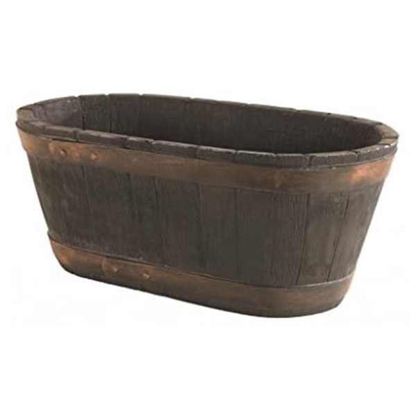 60cm Oakwood Barrel Trough - Plastic Storage Boxes