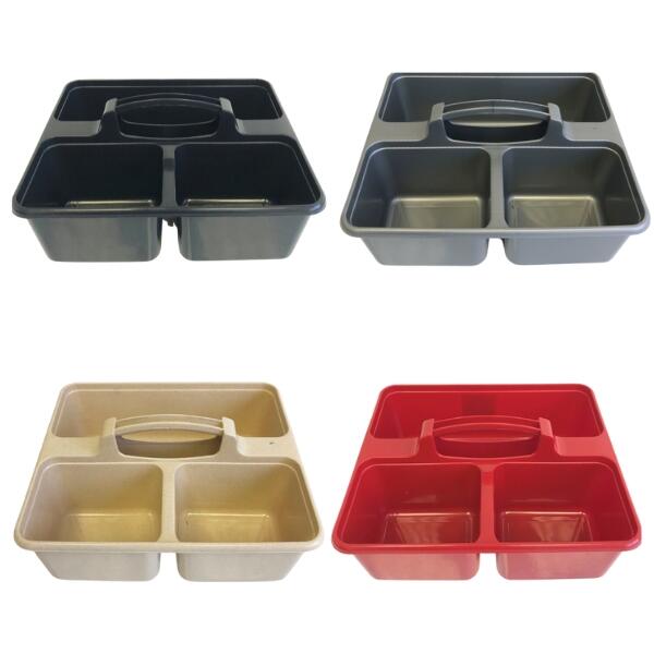 Medium Plastic Carry All Caddy With Handle & 3 Compartments - Plastic ...